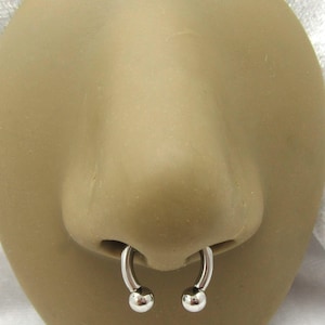 10G 12G Septum Ring Silver Septum Jewelry Septum Rings Horseshoe Ring ...