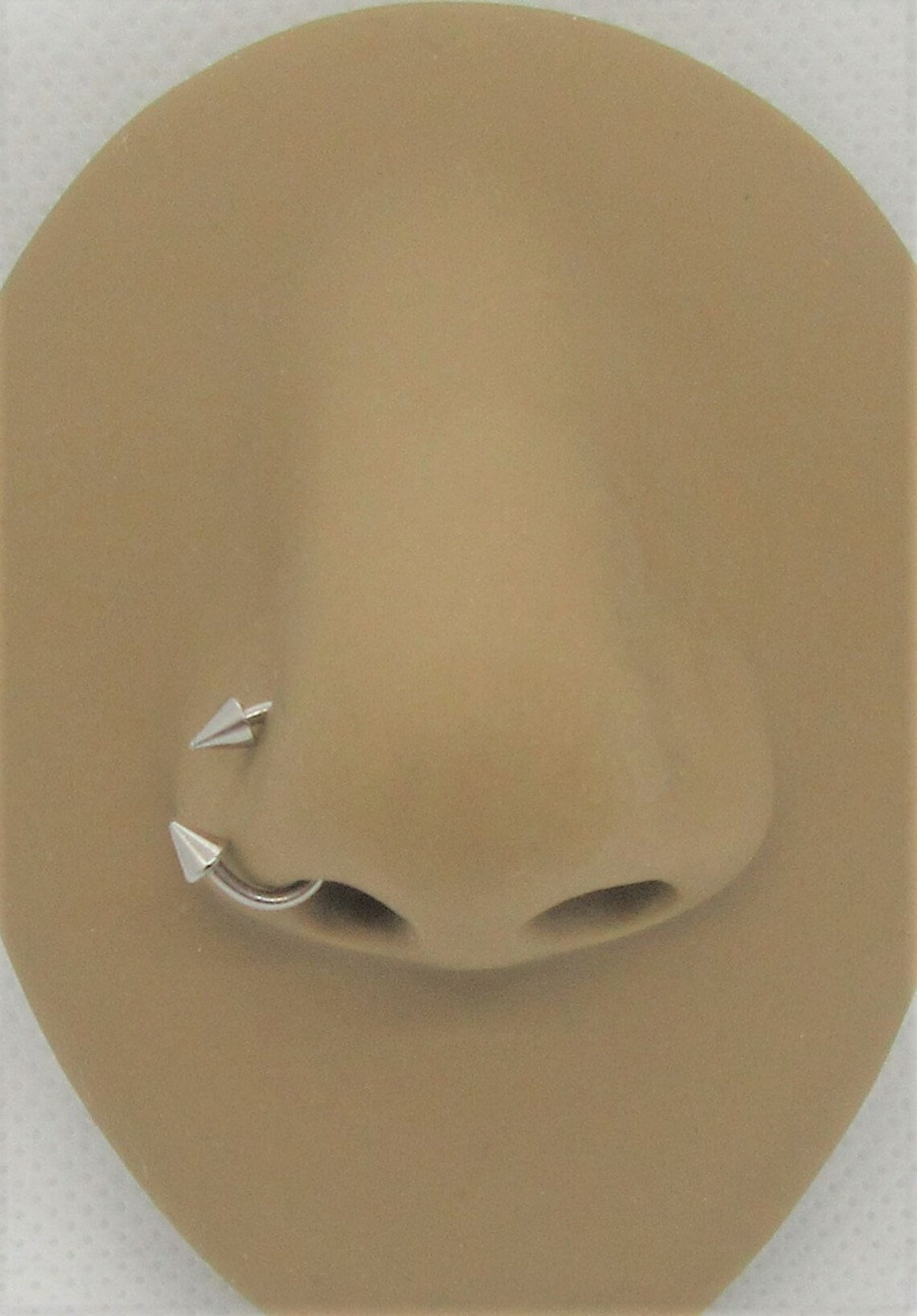 Spike Nose Ring Hoop — Double Spike Nostril Piercing in 20 Gauge / 18 ...