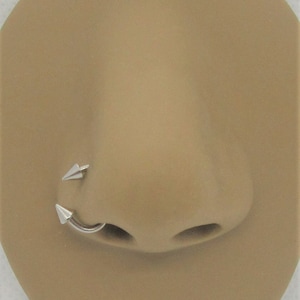 20G 18G 16G Double Spikes Nose Hoop Spiked Nose Ring Nostril Hoop Ring ...