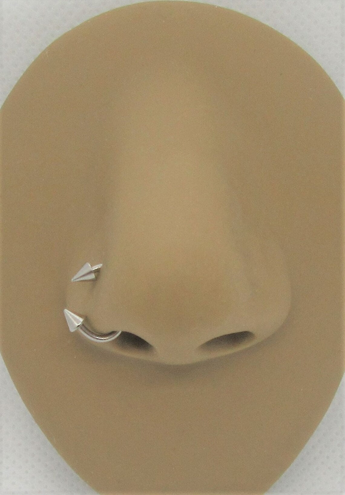 Spike Nose Ring Hoop — Double Spike Nostril Piercing in 20 Gauge / 18 ...