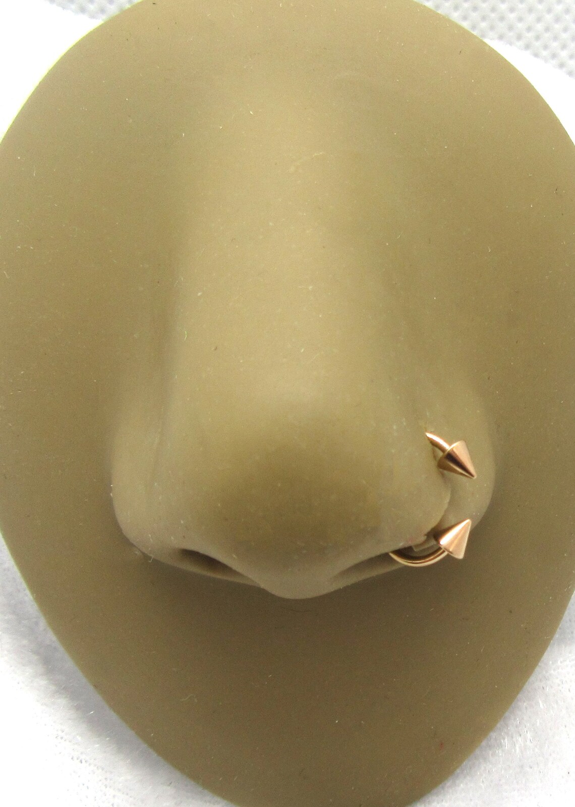 Spike Nose Ring Hoop — Double Spike Nostril Piercing in 20 Gauge / 18 ...