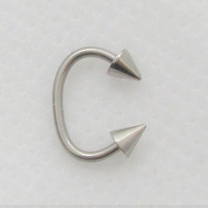 20G Double Spikes Nose Hoop Spiked Nose Ring Nostril Hoop Ring 20 Gauge ...