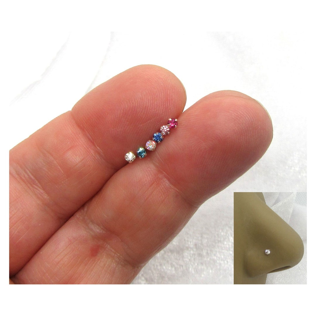 6 Piece 22G Nose Studs L Shape Bent Post Nose Ring Pins 22 Gauge 22G ...