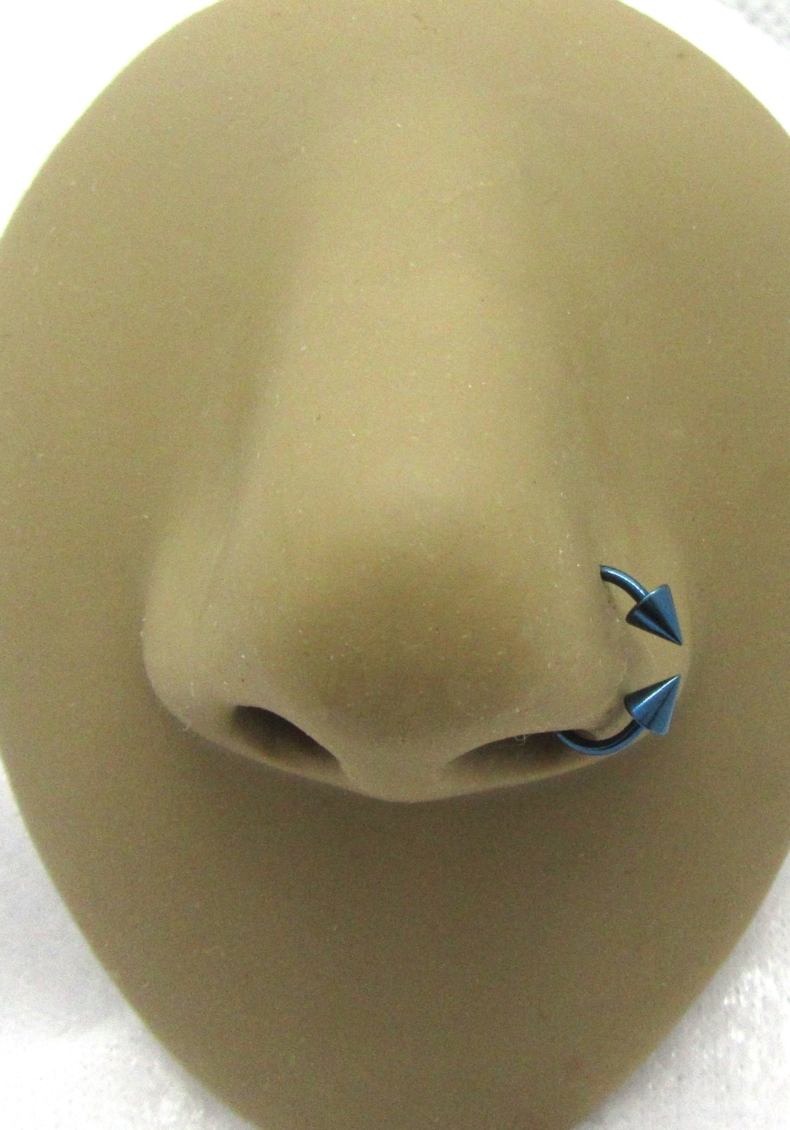 Spike Nose Ring Hoop — Double Spike Nostril Piercing in 20 Gauge / 18 ...