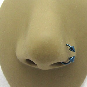 20G 18G 16G Double Spikes Nose Hoop Spiked Nose Ring Nostril Hoop Ring ...