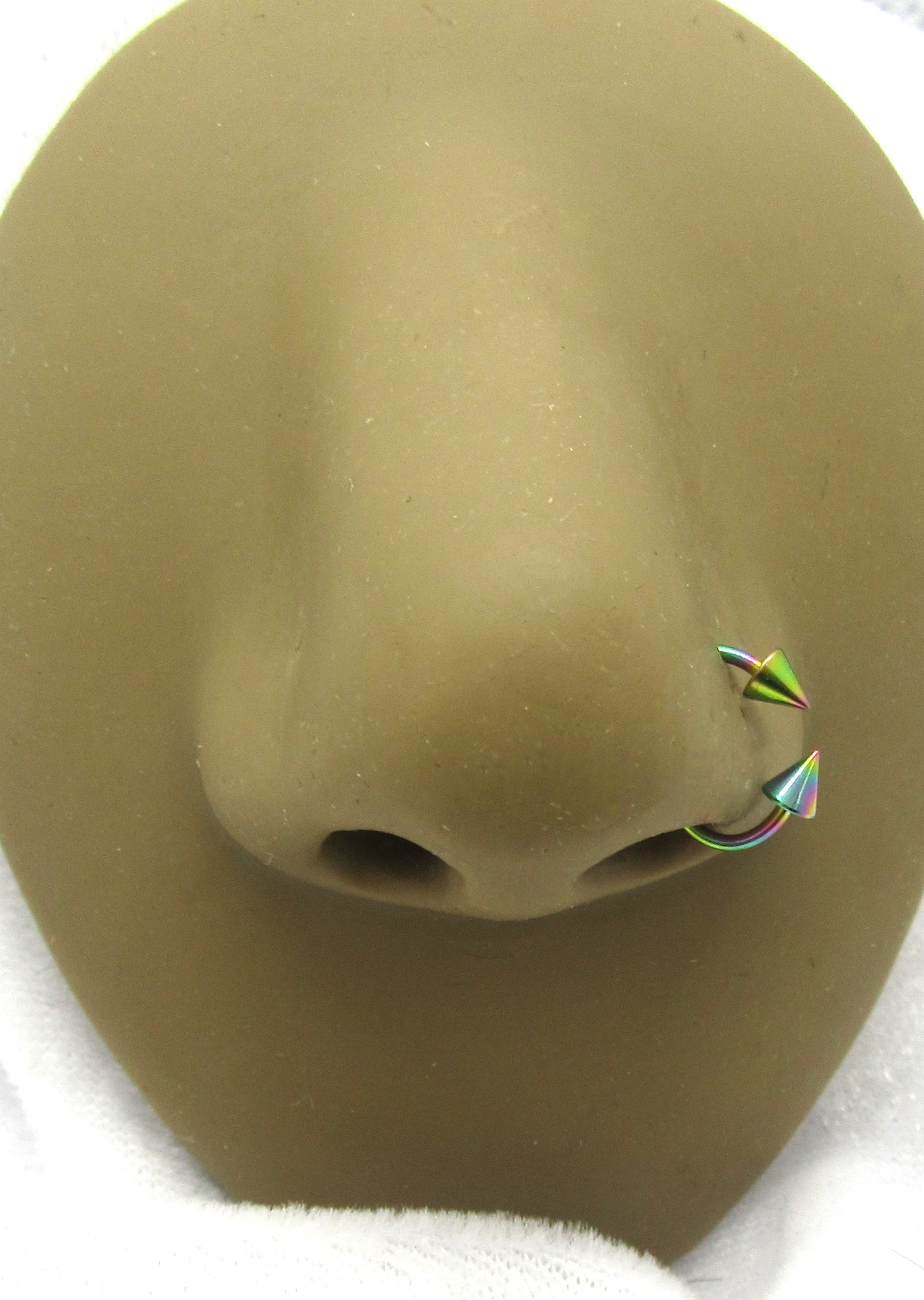 Spike Nose Ring Hoop — Double Spike Nostril Piercing in 20 Gauge / 18 ...