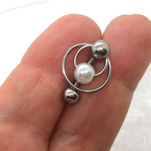 14G Top Down Belly Ring Hoop Belly Piercing Reverse Belly Bar Barbell ...