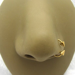 20G 18G 16G Double Spikes Nose Hoop Spiked Nose Ring Nostril Hoop Ring ...