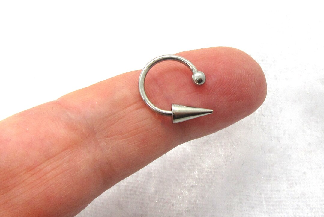 16G 14G Lip Ring Hoop Snake Bites Labret Ring Body Jewelry Spiked Lip ...