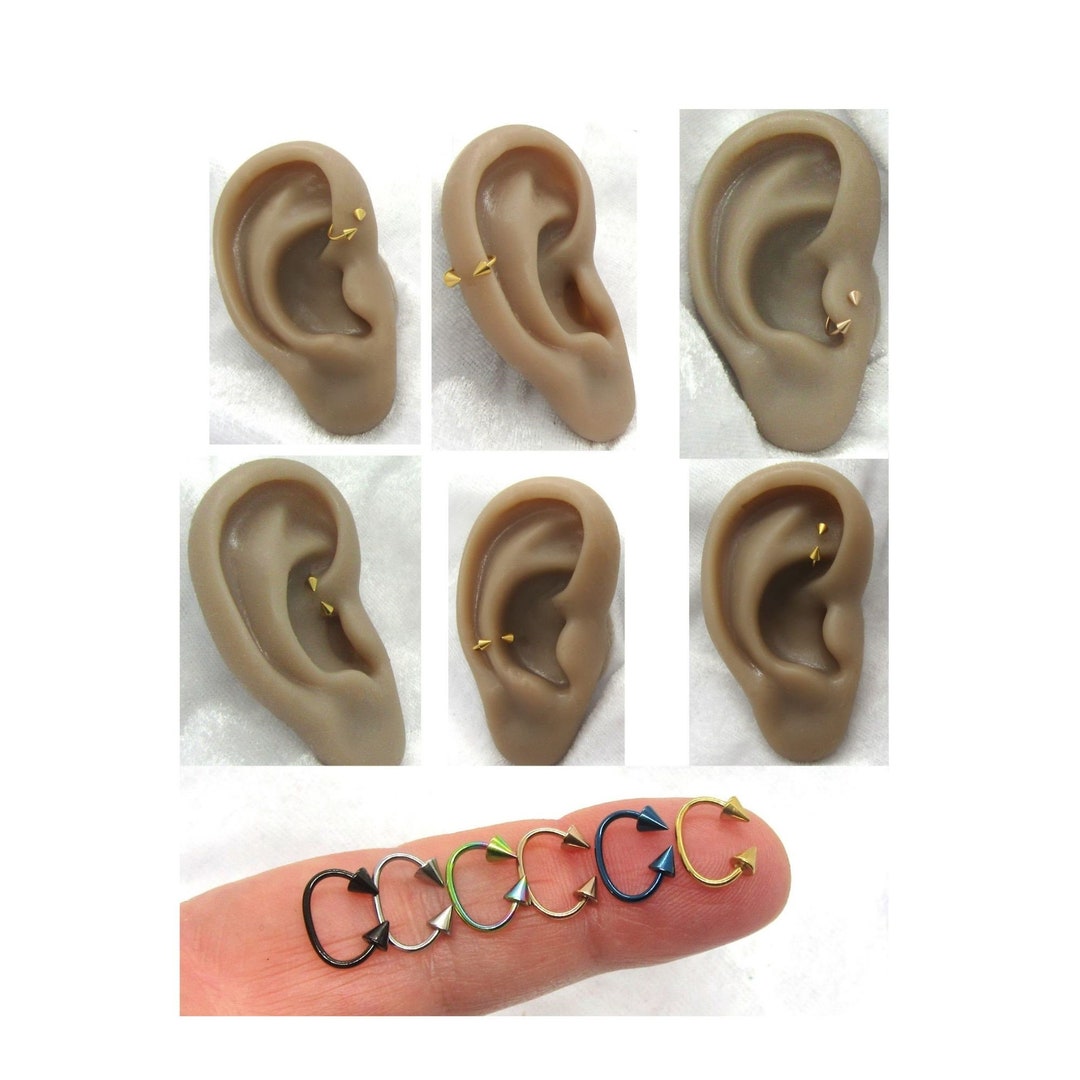 20G Double Spike Cartilage Ring Helix Daith Snug Forward Helix - Etsy