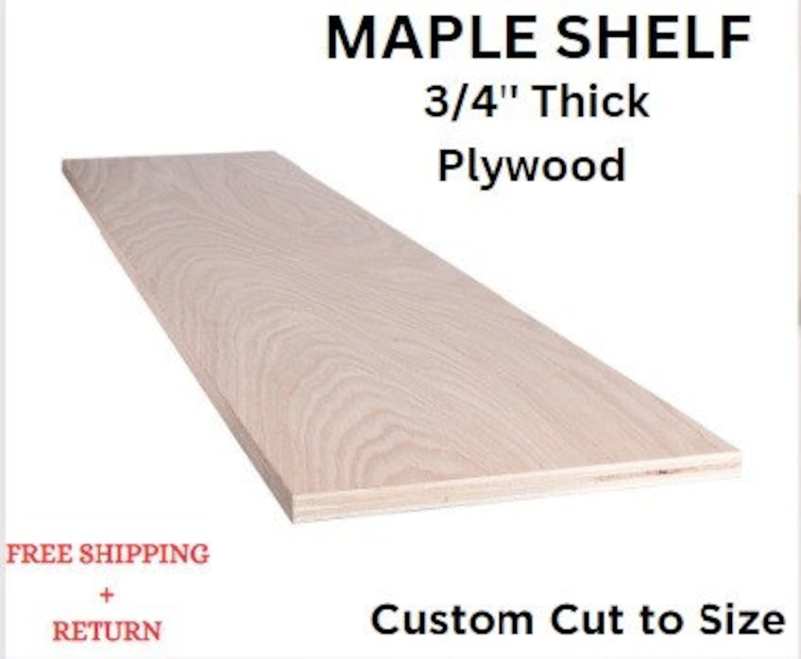 Custom Cut UNFINISHED MAPLE Cabinet Shelf | Raw Maple Wood | 3/4" Thick ...