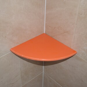 Corian Solid Surface Corner Shelf | Shower Shampoo Holder | Vanity Sink Corner Tray in Orange ...