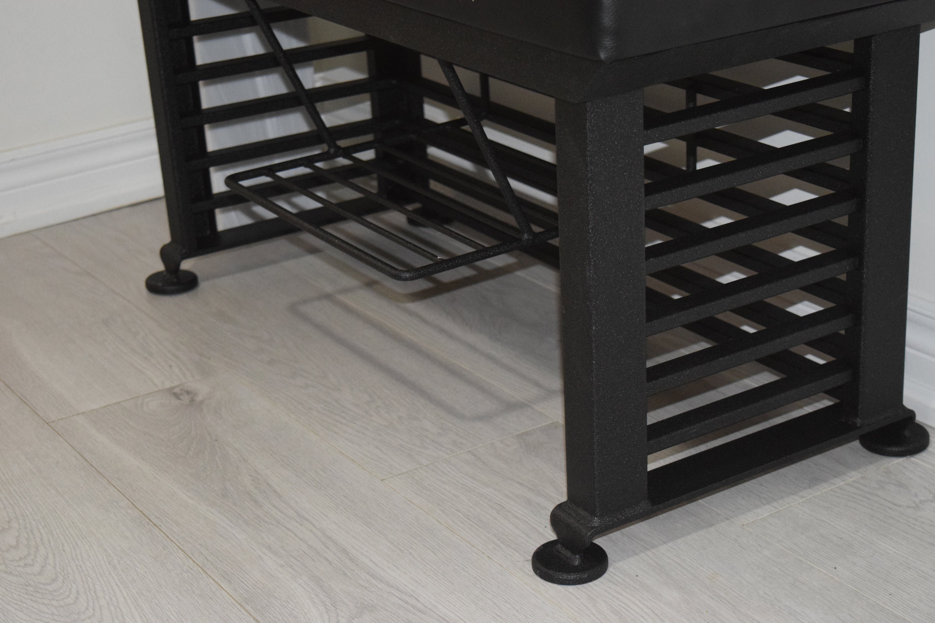 Iron Table With Rexine Seat and Inbuilt Shelf Shoe Stand and Sitting ...