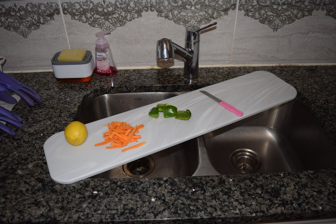 Over-the-sink Cutting Board Made of Corian Solid Surface | Custom Cut ...