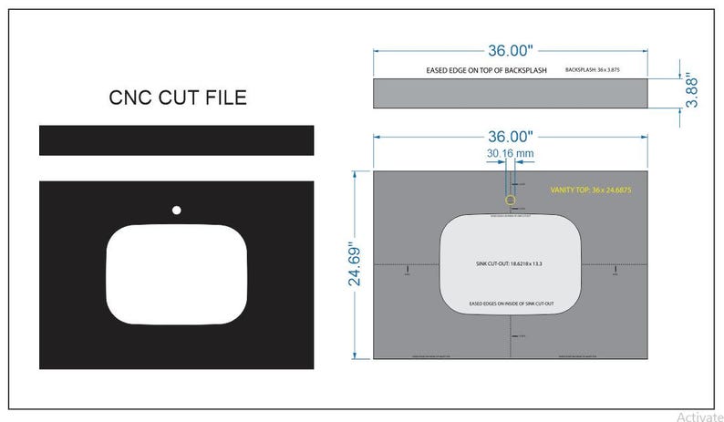 12 Mm Thick Corian Solid Surface Cut Out With Sink & Faucet Cut Out ...