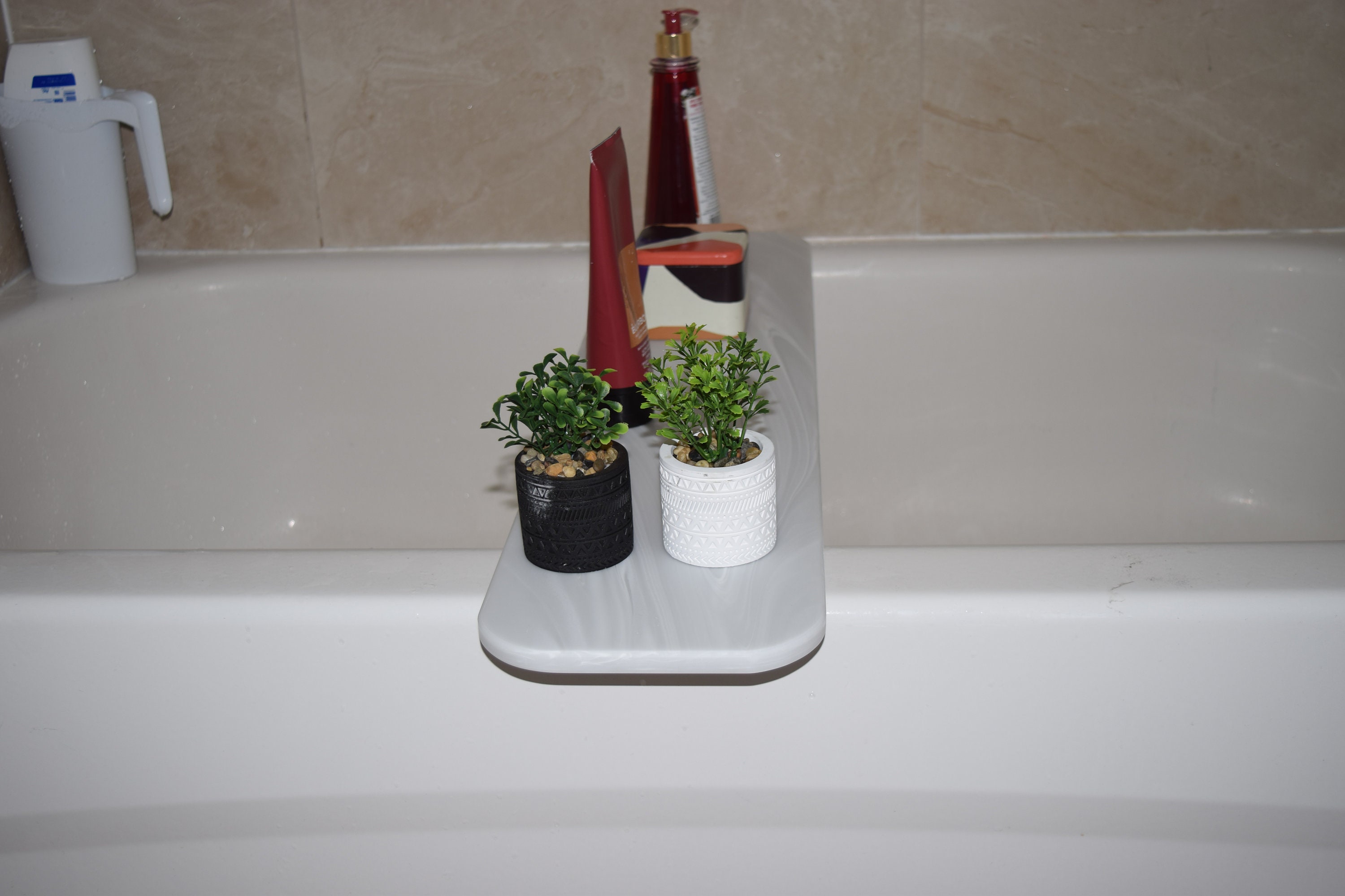 Corian Solid Surface Bathtub Tray | Soap and Shampoo Holder | Bathroom ...