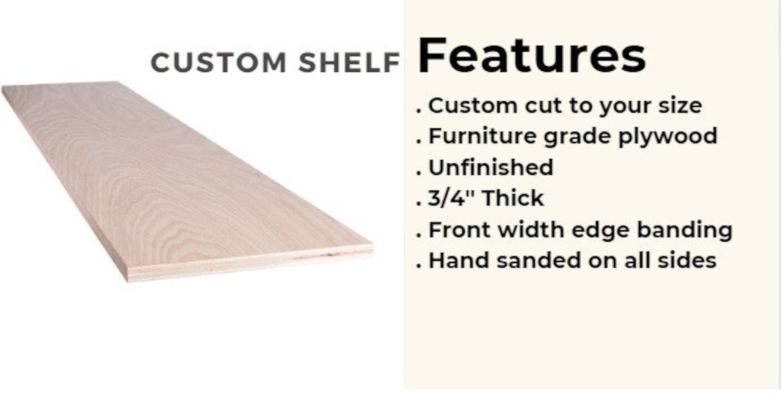 Custom Cut UNFINISHED MAPLE Cabinet Shelf | Raw Maple Wood | 3/4" Thick ...
