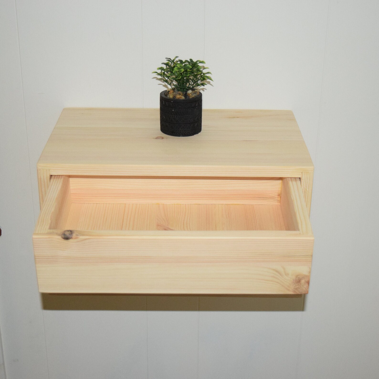 Modern Style Floating Nightstand With Drawer and Open Shelf Bedside ...