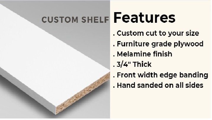 Custom Cut Melamine Shelf: 3/4" Thick, White, Gray, Black, or Maple - Etsy