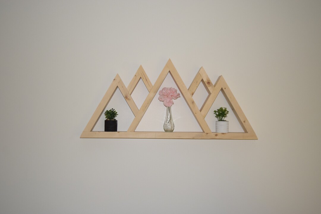 Wooden Mountain Shelf 5 Peak Handmade Wall Hanging Wooden - Etsy UK