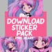 PNG Download Sticker Pack | Pink Heart | Printable Stickers | Instant ...