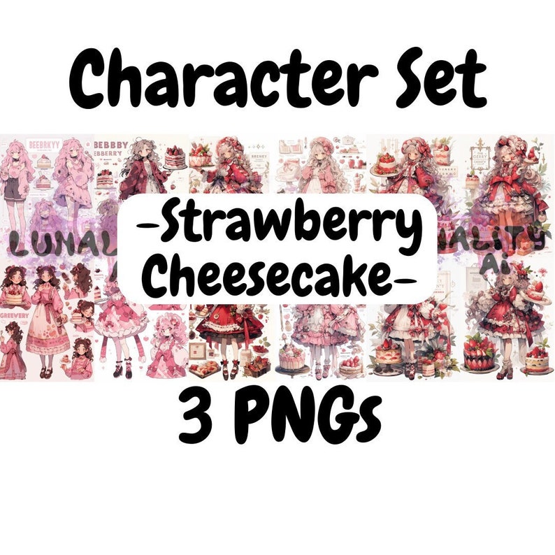 Character Set strawberry Cheesecake Character OC Adopt, Character ...