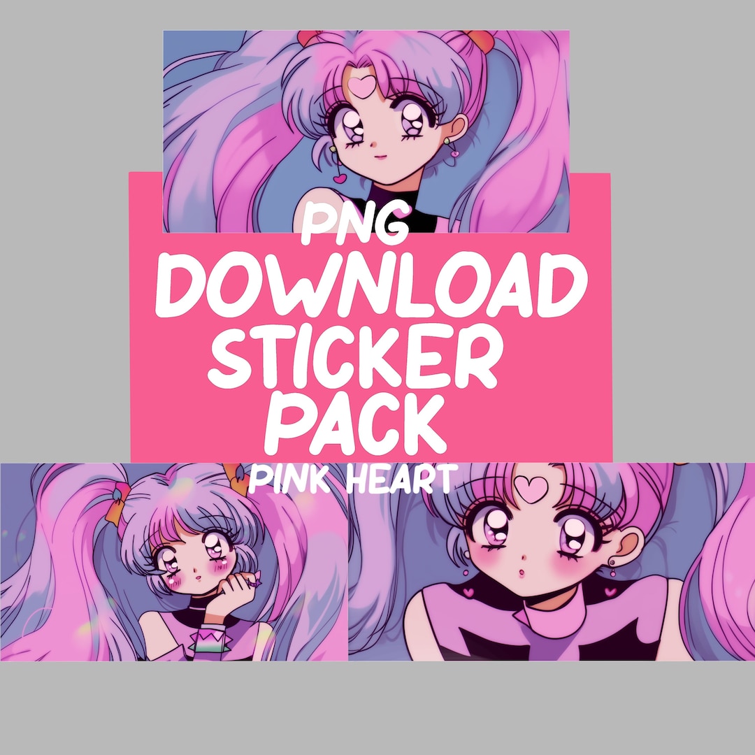 PNG Download Sticker Pack | Pink Heart | Printable Stickers | Instant ...