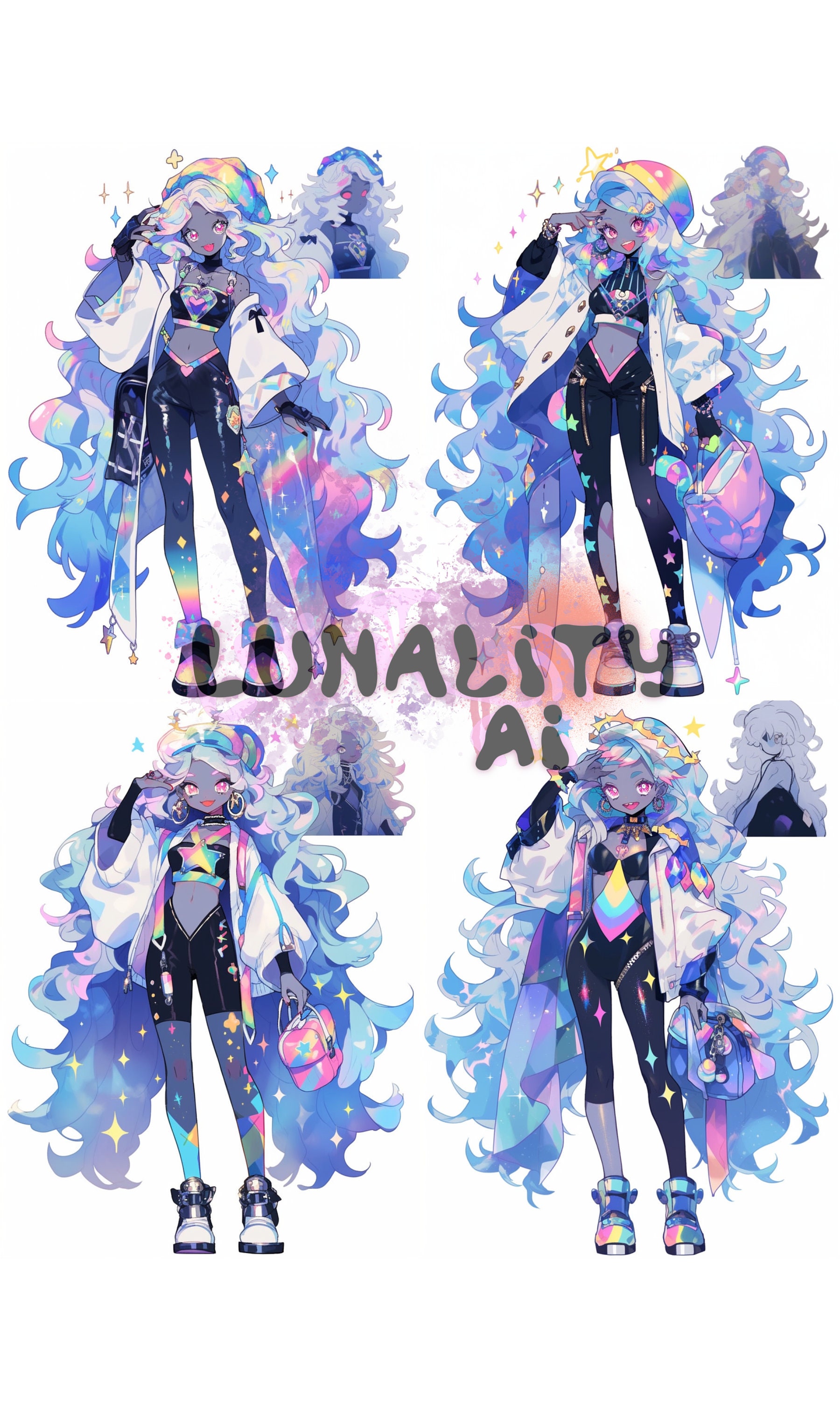 Character Set rainbow Character OC Adopt, Character Design, Reference ...