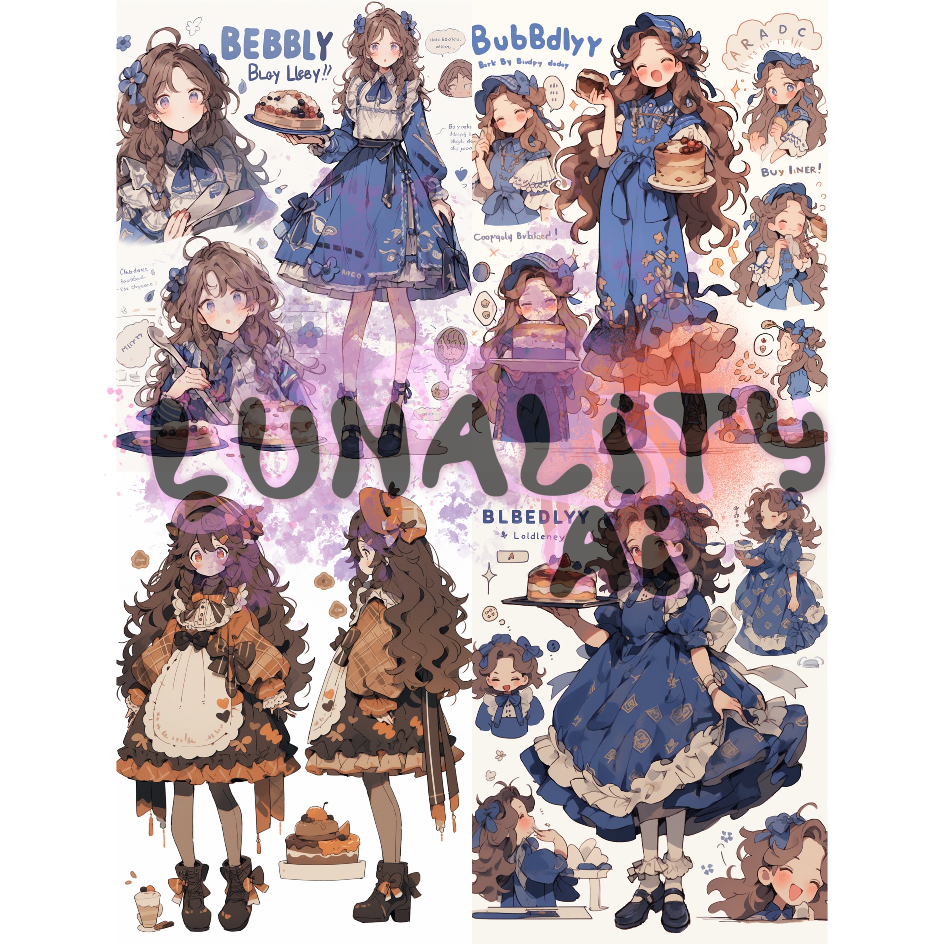 Character Set blueberry Cheesecake Character OC Adopt, Character Design ...