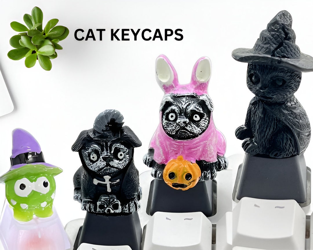 Creepy Halloween Animal Keycaps Gothic Mechanical Keyboard Keycaps Cool ...