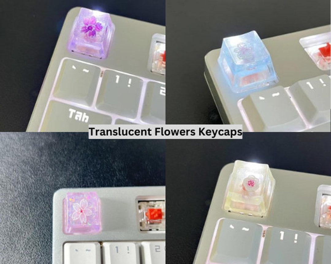 Nature Flower Colorful Keycaps Custom Mechanical Keyboard Décor Artisan ...