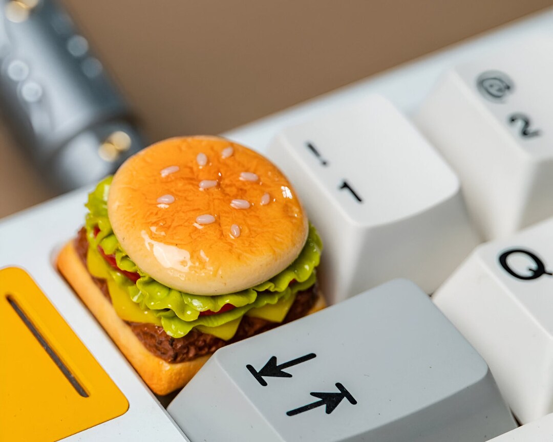 Artisan Fast Food Keycaps Funny Hamburger Hotdog Keycap 3D Printed ...