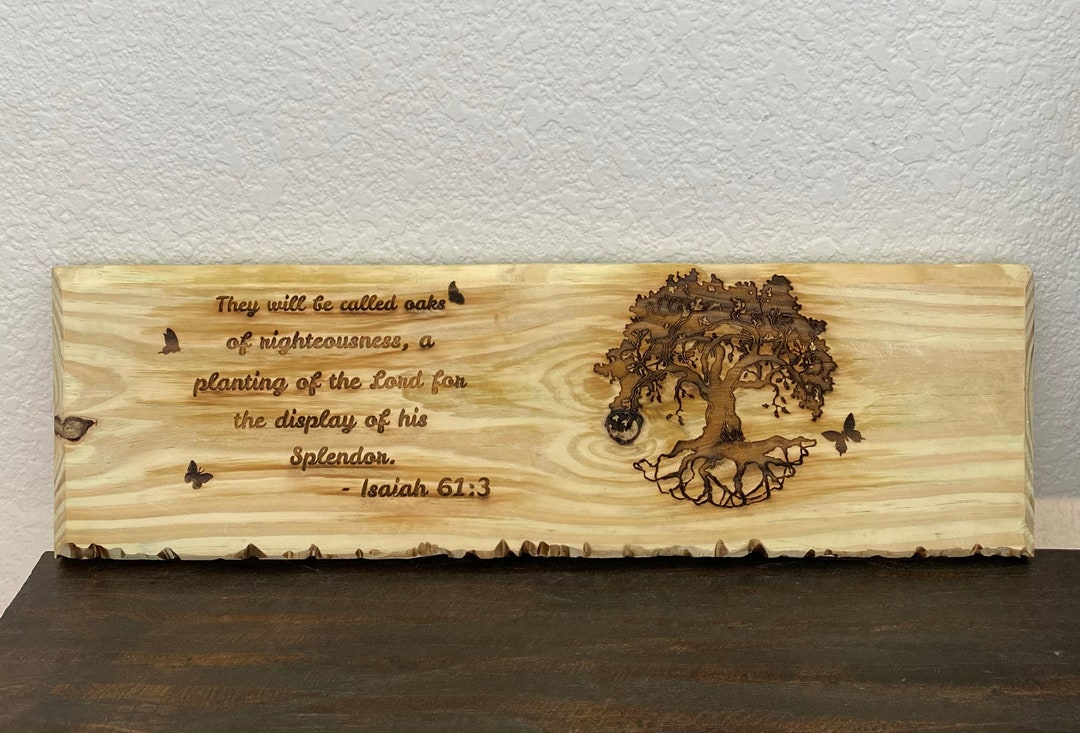 Personalized Bible Verse Wood Sign, Custom Scripture Sign, Father's Day ...