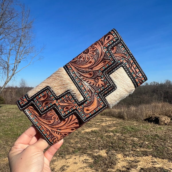 Leather Tooled Wallet - Etsy
