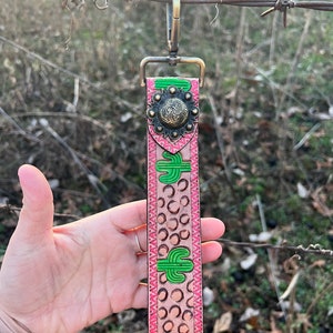 Rebranded Ranch Western Tooled Leather Wristlet Keychains - Etsy