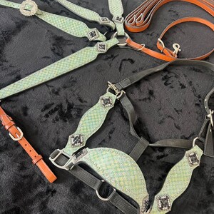 Bling Mint Crystal Ultimate Western Show Horse Tack Set Headstall ...