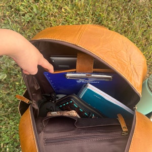 The Rustic Azteca Full Size Tooled Leather & Cowhide Backpack a ...