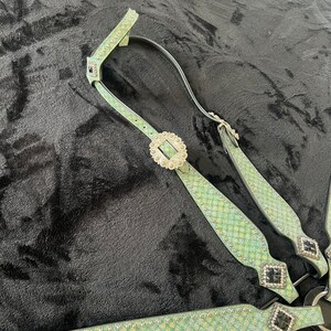 Bling Mint Crystal Ultimate Western Show Horse Tack Set Headstall ...