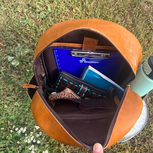 The Rustic Azteca Full Size Tooled Leather & Cowhide Backpack a ...