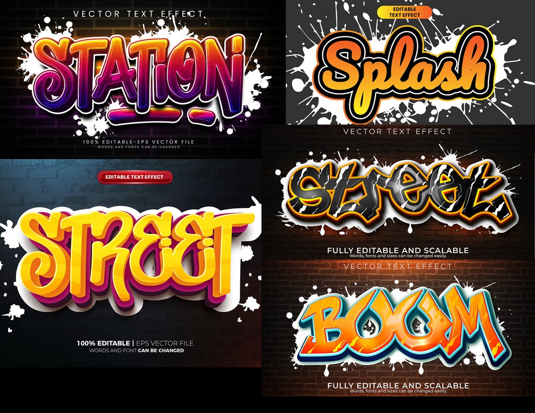 Graffiti Vector Text Effects - Etsy