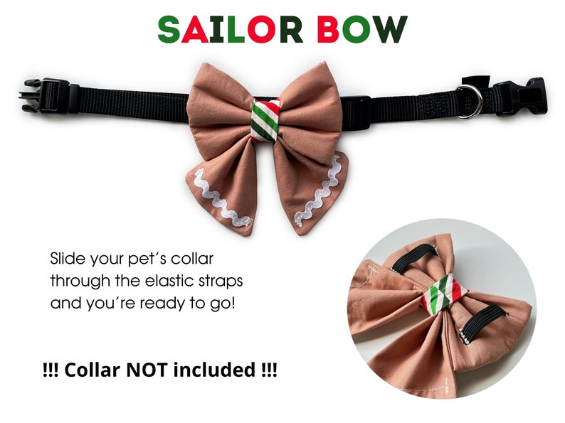 Gingerbread Man Costume Inspired Sailor Bow for Dogs and Cats ...