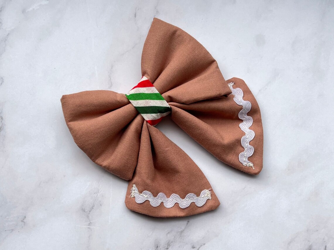 Gingerbread Man Costume Inspired Sailor Bow for Dogs and Cats ...