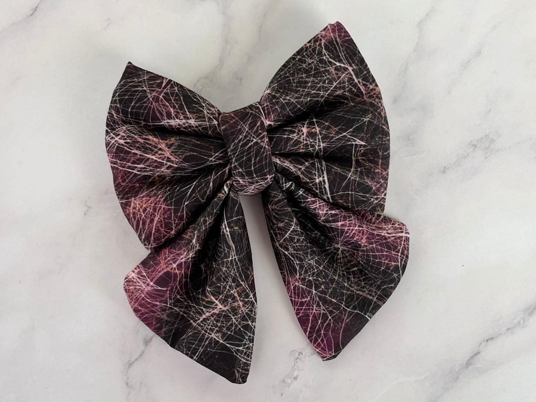 Gothic Halloween Spider Web Sailor Bow for Dog & Cat, Black Purple ...