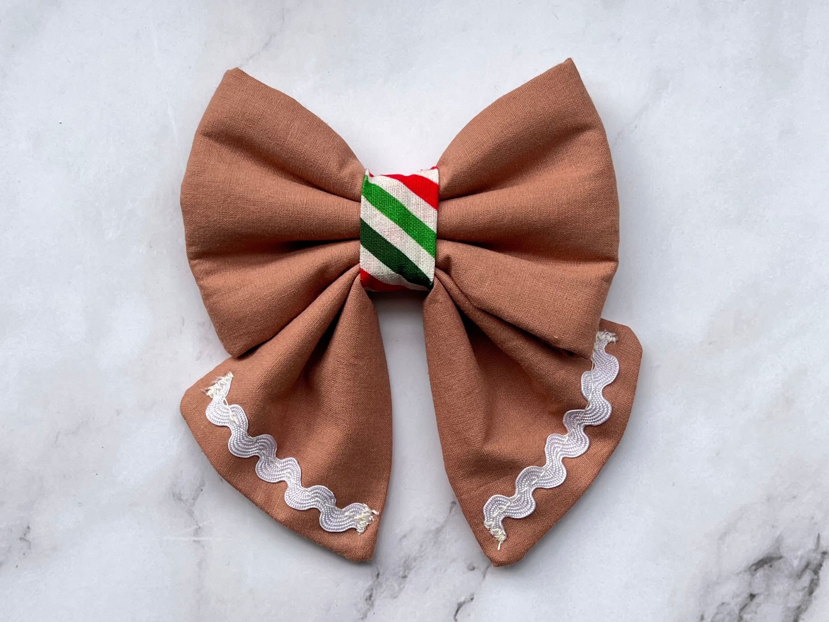 Gingerbread Man Costume Inspired Sailor Bow for Dogs and Cats ...
