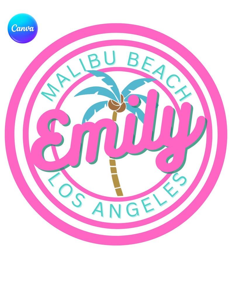 Editable Barbie Cake Topper Canva | Girl Birthday Decoration ...