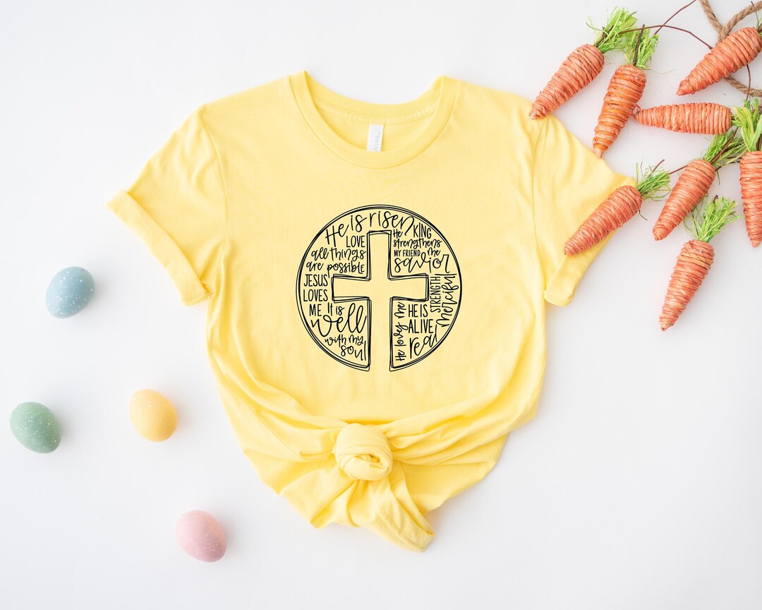 Easter Cross Shirt, He is Not Here He Has Risen Shirt, Easter Jesus ...