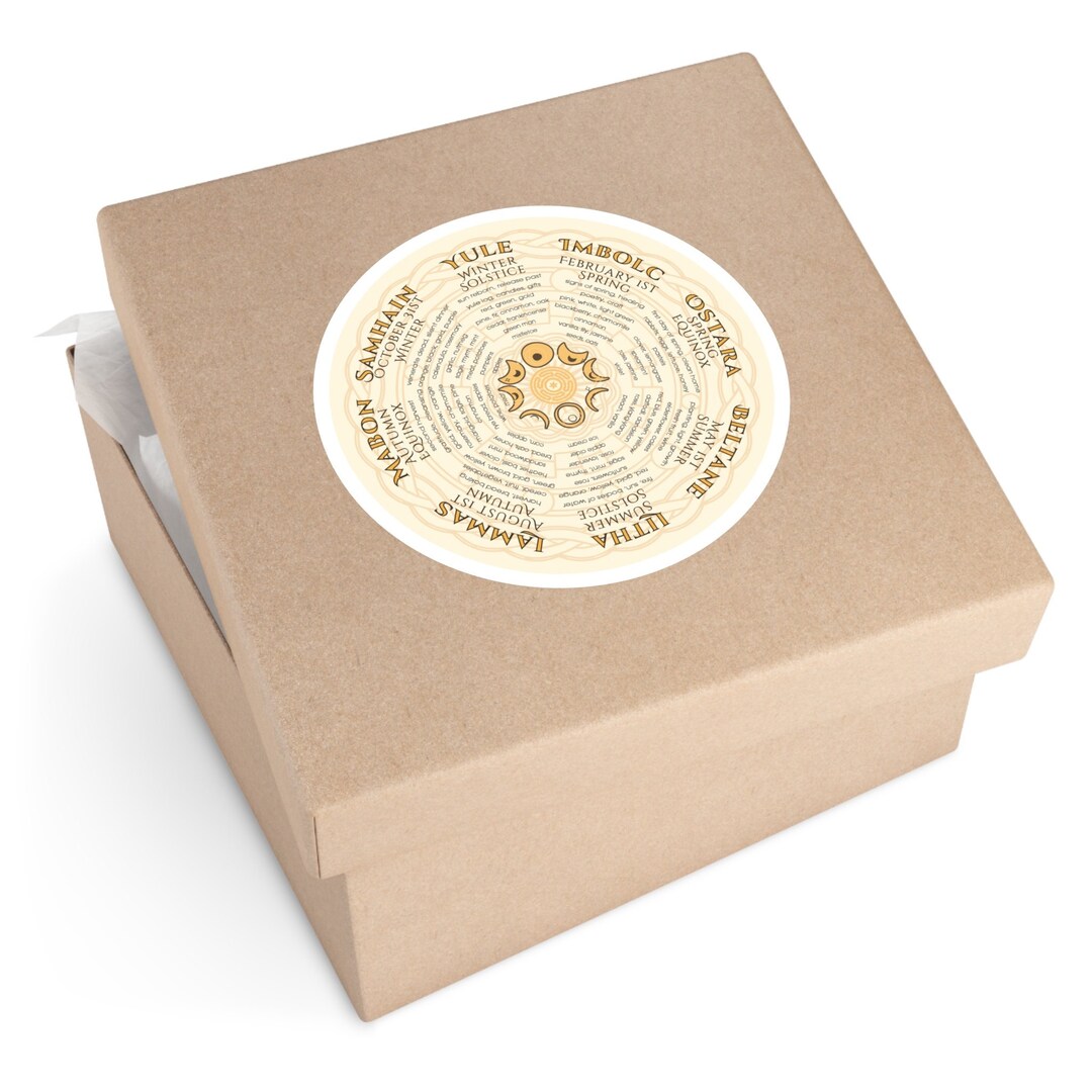 Wheel of the Year, Round Sticker, Pagan Indooroutdoor Decal, Sabbat ...