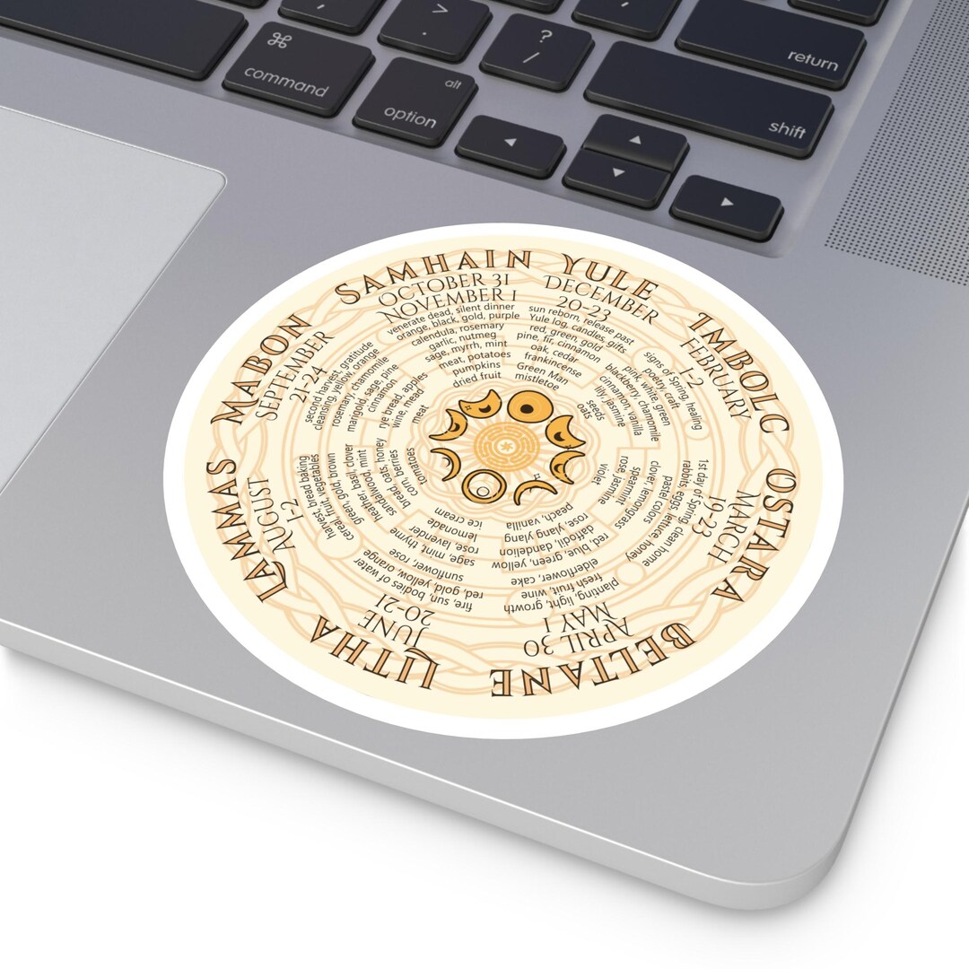Wheel of the Year Round Sticker, Wiccan Seasonal Celebrations, Pagan ...
