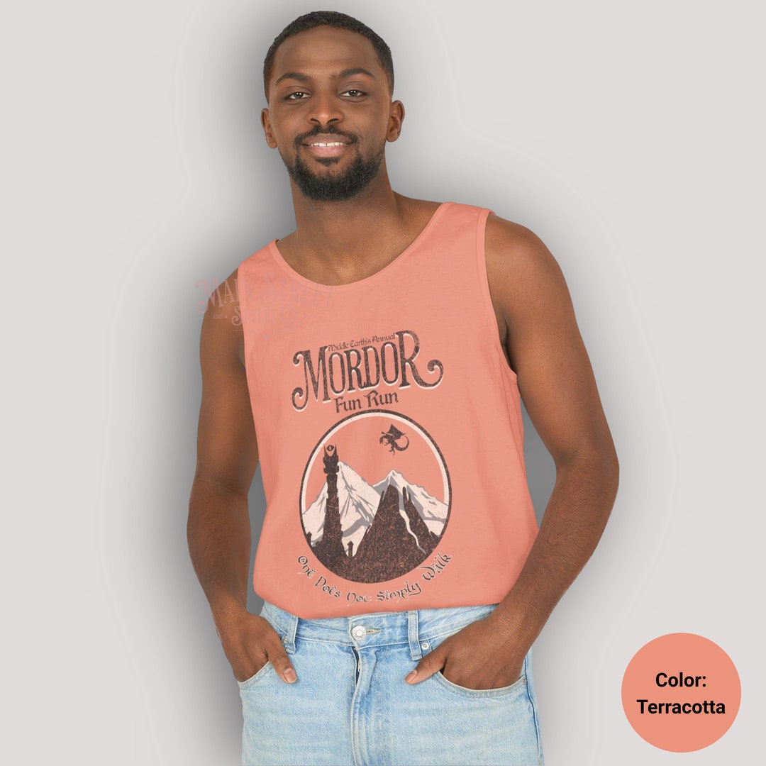Lord of the Rings Tank Top, Mordor Fun Run Unisex Garment-dyed Adult ...