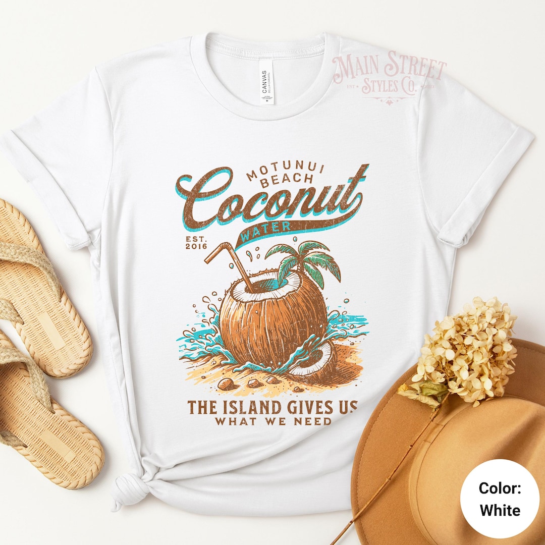 Moana Adult Shirt, Motunui Coconut Water Unisex Light Weight Short ...